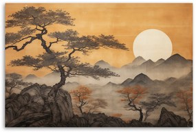 Gario Obraz na plátně Japonská horská krajina a stromy Rozměry: 60 x 40 cm