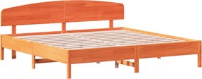 Postel bez matrace voskově hnědá 200 x 200 cm masivní borovice 3207196