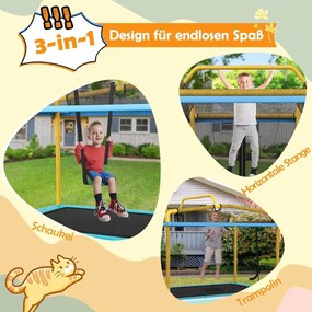 Costway 3-in-1 Dětská trampolína s houpačkou a horizontální tyčí