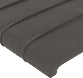 Čelo postele s LED tmavě šedé 80 x 5 x 78/88 cm samet 3121783