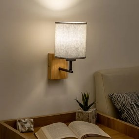 Brilagi - Nástěnná lampa NUBILA WOOD 1xE27/25W/230V dub/šedá