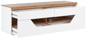TV stolek bílý/světlé dřevo CHEVAL Beliani