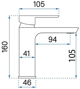 Rea Argus, umyvadlová baterie h-160, zlatá matná, REA-B6410