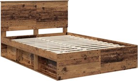 Rám postele Staré dřevo 135 x 190 cm Masivní borové dřevo 3411026