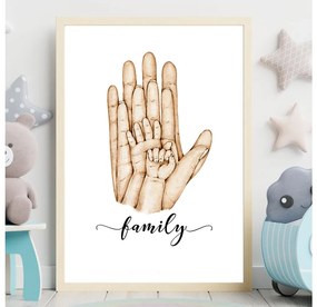 Pixada Plakát family 4 členové Velikost: B2 - 50x70 cm, Volba rámu: bez rámu