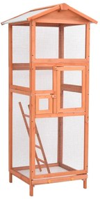 Ptačí klec 68 x 62 x 166 cm masivní jedle 171457