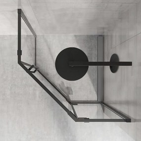 Rea - DIAMOND BLACK pětiúhelníkový sprchový kout 100 x 100 cm, černý matný, čiré sklo, REA-K5623