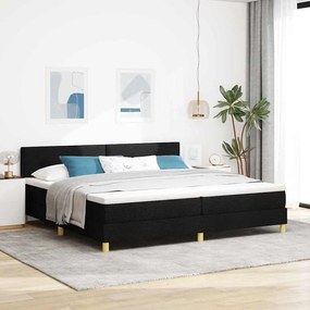 Postel s boxspringem s polštářem Černá 200 x 200 cm textil 3338946