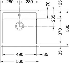 Franke Sirius SID 610, 560x530 mm, tectonitový dřez, černá 114.0264.011