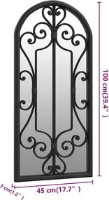 Zrcadlo černé 100 x 45 cm železo do interiéru 3093544