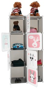 Dětská modulární skříň, šedý / dětský vzor, ATREY