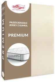 JERSEY PROSTĚRADLO PREMIUM 200X220 CM SVĚTLEBÉŽOVÉ