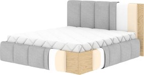 Postel Edvige + Dřevěný rám + plynový výtah + kontejner 180x200