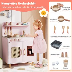 Costway Dětská kuchyňka na hraní s úložným prostorem a světlem