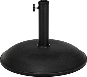 Stojan na slunečník Outsunny z nerezové oceli s rukojeťmi, polokruhový držák na slunečník, zátěž pro slunečníky Ø3.8-Ø4.8 cm, pro balkon, terasu, zahr