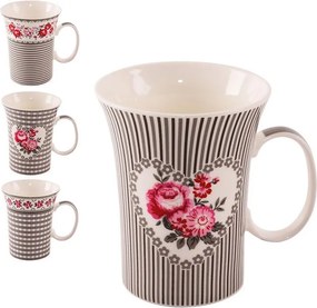 Porcelánové hrnky ROSE 360 ml 4 ks