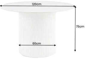 Invicta Bílý jídelní stůl UNIQUE ø120 cm bílý mramor 46383