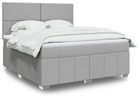 Box spring postel s matrací světle šedá 180 x 200 cm textil 3291740