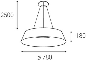 Led2 Závěsné LED svítidlo KATY ø 78 cm Barva: Kávová, Stmívání: DALI/PUSH