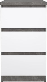 FALCO Komoda Simplicity 237 beton/bílý lesk