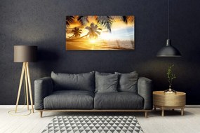 Obraz na skle Pláž Palma Moře Krajina 140x70 cm