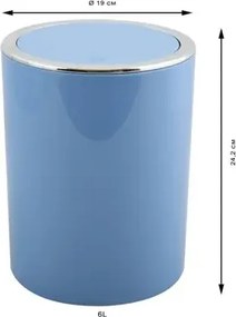 MSV KAMAKA výklopný odpadkový koš 6 L pastelově modrý / plast