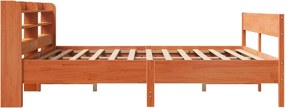 Postel bez matrace voskově hnědá 200 x 200 cm masivní borovice 3306917