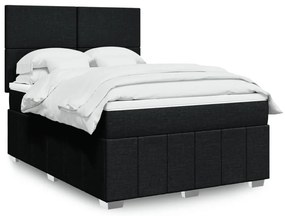 Box spring postel s matrací černá 160x200 cm textil 3294014