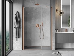 Mexen Mist-B, 1-křídlé sprchové dveře 115 cm, čiré sklo, měděný matný profil, 8A2-115-001-65-00