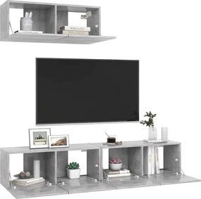 TV skříňky 3 ks betonově šedé kompozitní dřevo 3079121