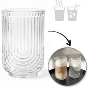 Flamenco Mystique Drážkované vysoké sklo 420 ml - robustní sklo, 1 kniha SZK64 | Kvalitní sklenice pro váš domov