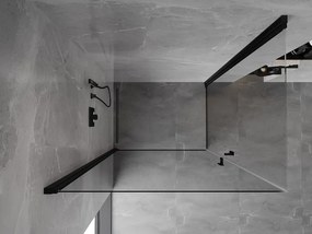 Mexen Mist-B Duo, 2-křídlý ​​výklopný sprchový kout 100 x 85 cm, čiré sklo, černý profil, 8A2-100-085-70-00