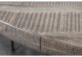 Massive home | Šedý kulatý jídelní stůl z mangového dřeva Iron craft 120 cm