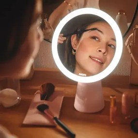 Philips Mirror růžová / Stolní lampička se zrcadlem / USB / 3000-5000K
