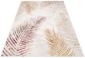 Chemex Moderní koberec Golden - listy 2 - krémový/zlatý Rozměr koberce: 140x200 cm