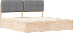 Rám postele s čalouněným čelem s čelo Světle šedá 200 x 200 cm 3398174