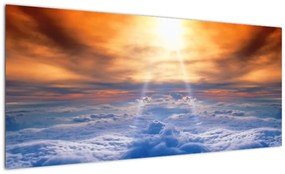 Moderní obraz - slunce nad mraky (100x40cm)