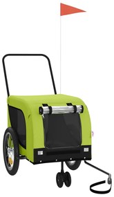 Vozík za kolo pro psa zelený a černý oxfordská tkanina a železo