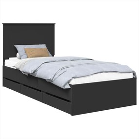 Rám postele se zásuvkou Černá 90 x 200 cm Inženýrské dřevo 3409504