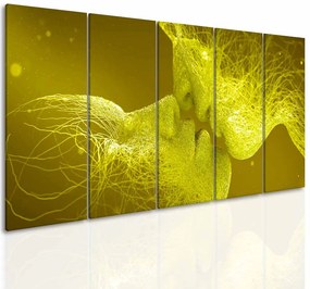 Obraz polibek Yellow Velikost (šířka x výška): 125x60 cm