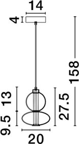 Závěsné LED svítidlo NOVA LUCE BALLY 12W 3000K 9030554 stmívatelné Triac