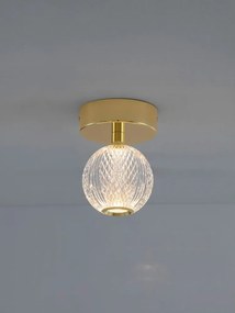 Hliníkové LED stropní svítidlo ve zlaté barvě se stínidlem z akrylového skla Brillante – Nova Luce