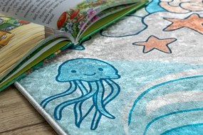 Dětský koberec protiskluzový BAMBINO 61540 modrý / béžový