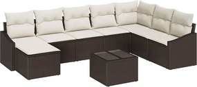 Set pohovek 9 ks Hnědá polyratan 3346848