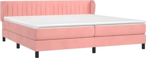 Box spring postel s matrací růžová 200x200 cm samet 3127636