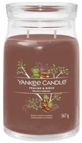 Aromatická svíčka, Yankee Candle Signature Praline & Birch, hoření až 90 hod