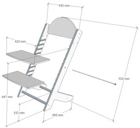 Lucas Wood Style rostoucí židle MIXLE -  přírodní/ořech rostoucí židle MIXLE: Autíčko