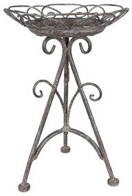 Šedý antik kovový stolek na květiny Frenchia M - Ø 22 * 32 cm