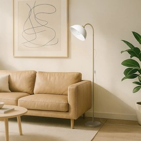 Stojací lampa Zack, 1x bílé PVC stínítko, be