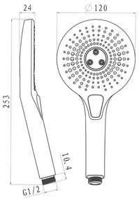 Mereo Mada sprchová souprava nástěnná baterie 150 mm hlavová sprcha černá CBE60101SFM